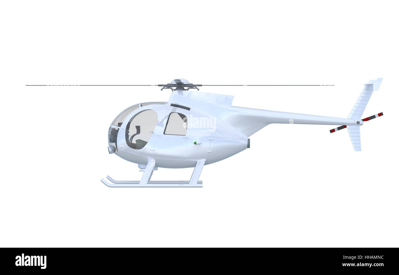 silver helicopter side view - isolated Stock Photo - Alamy