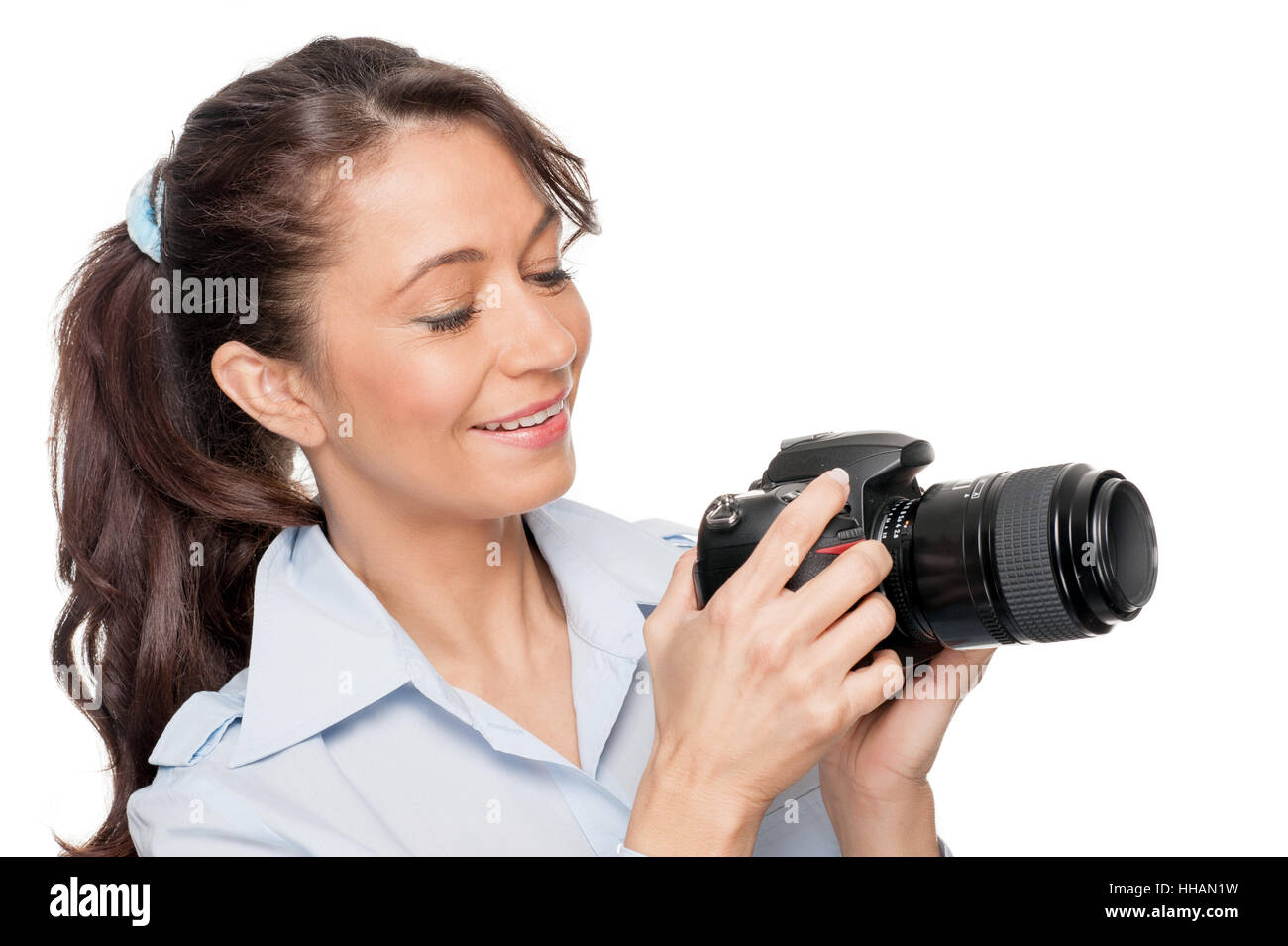 woman with camera Stock Photo - Alamy