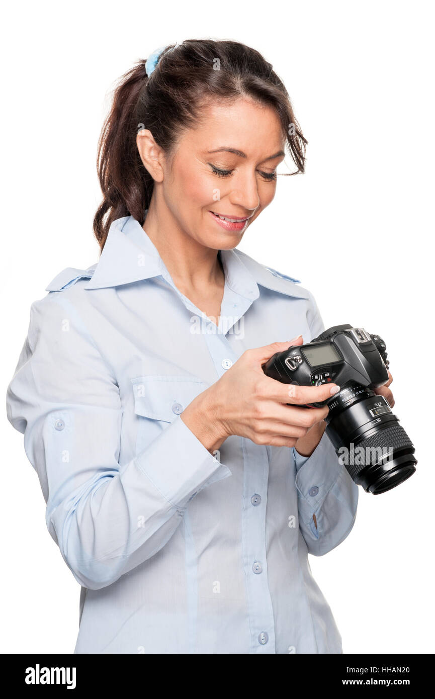 woman with camera Stock Photo - Alamy