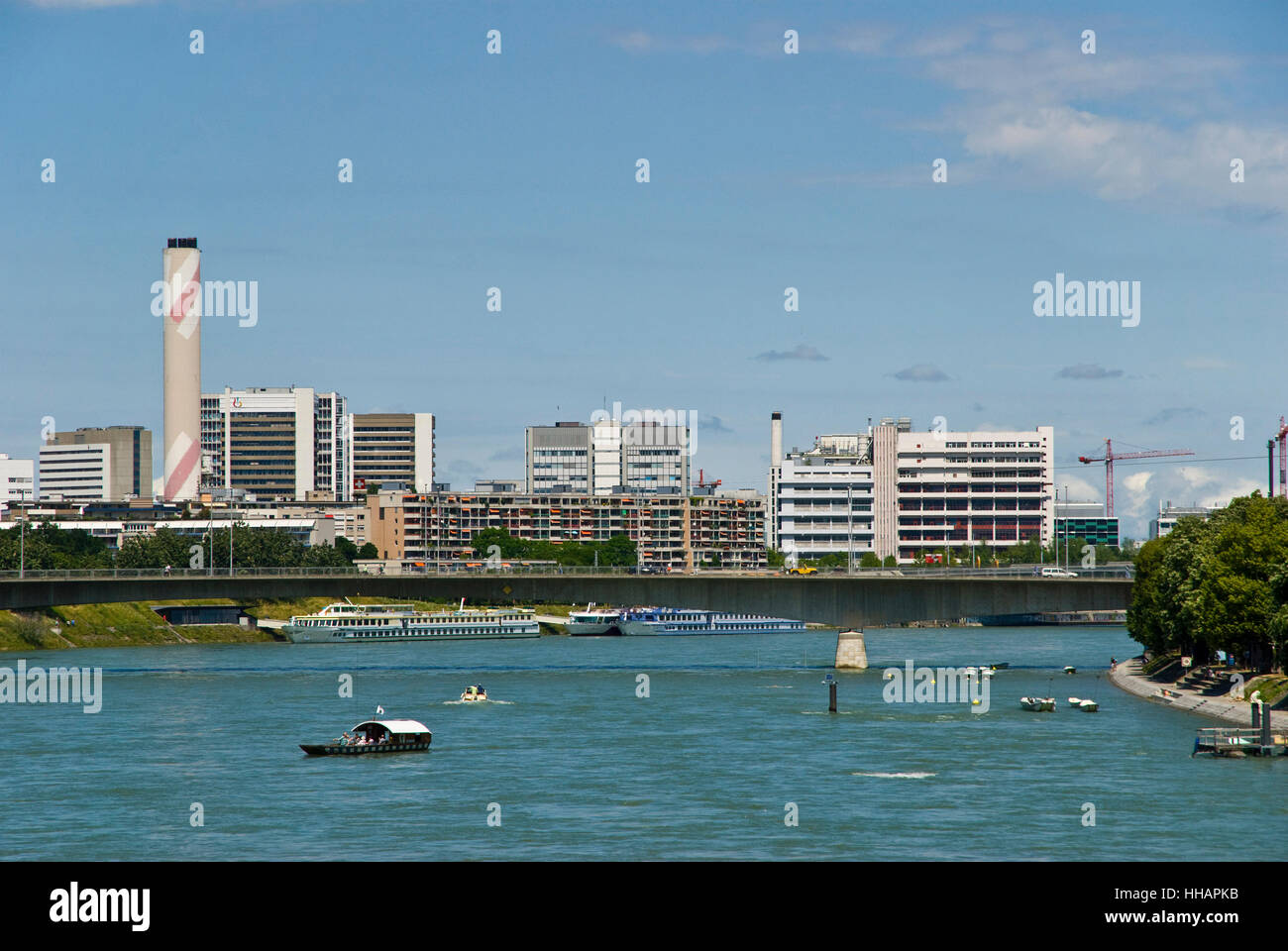 basel economic center with johanniterbrcke Stock Photo - Alamy