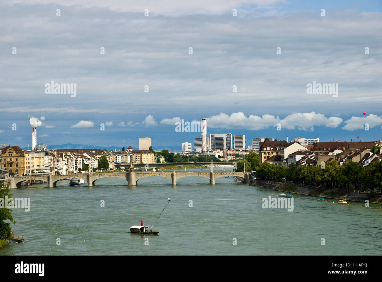 basel economic center with johanniterbrcke Stock Photo - Alamy
