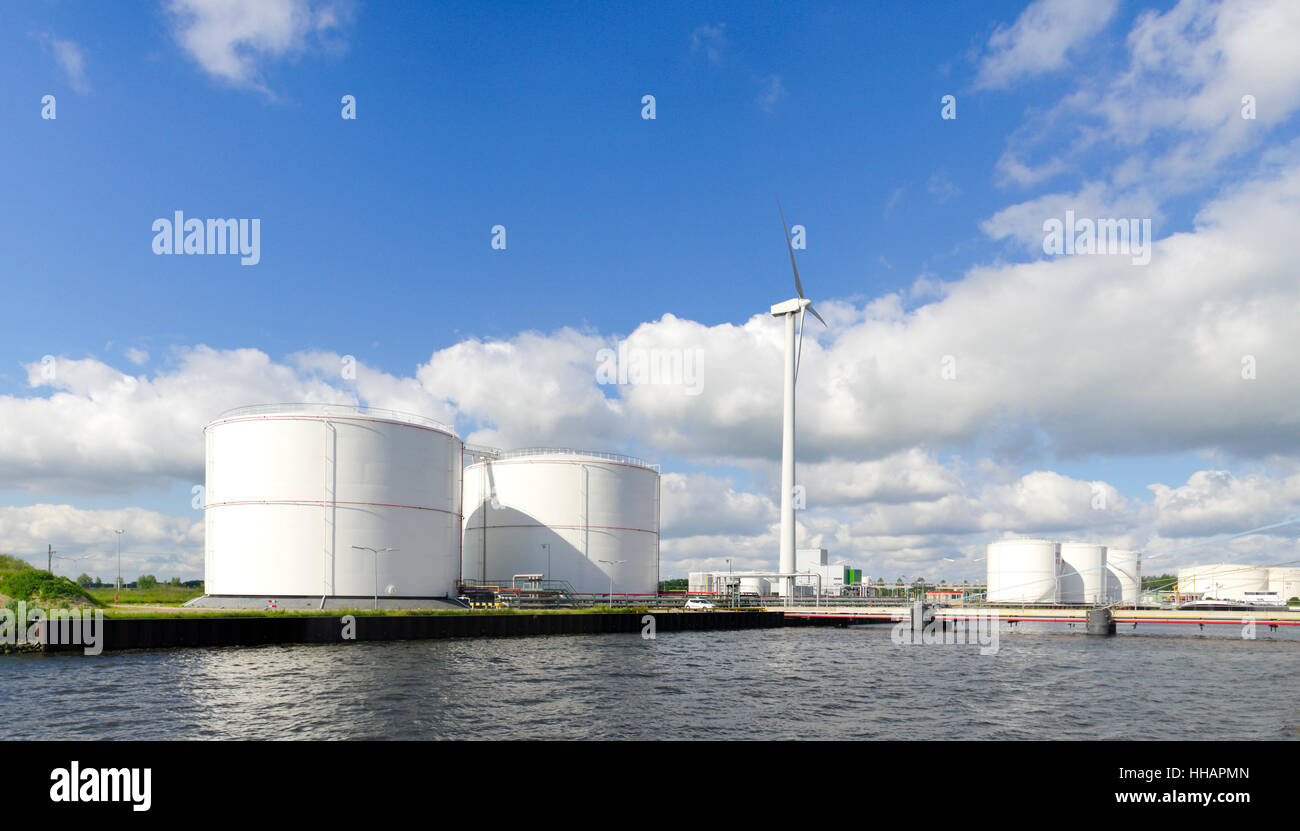 diesel, tank, silo, storage, petrochemical, gasoline, oil, blue, big ...