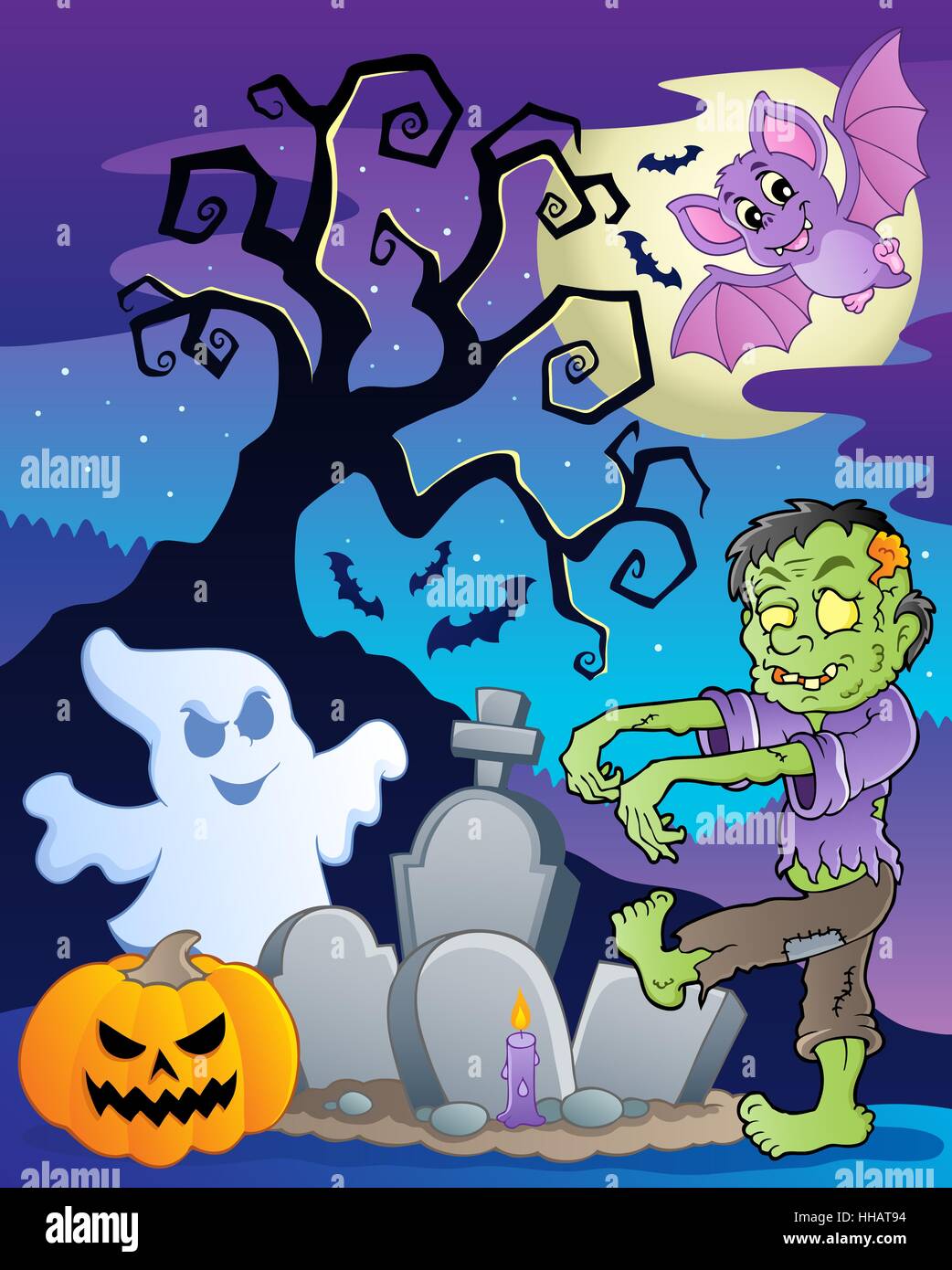 tree, branch, ghost, halloween, spirit, bat, scene, location, site, art ...