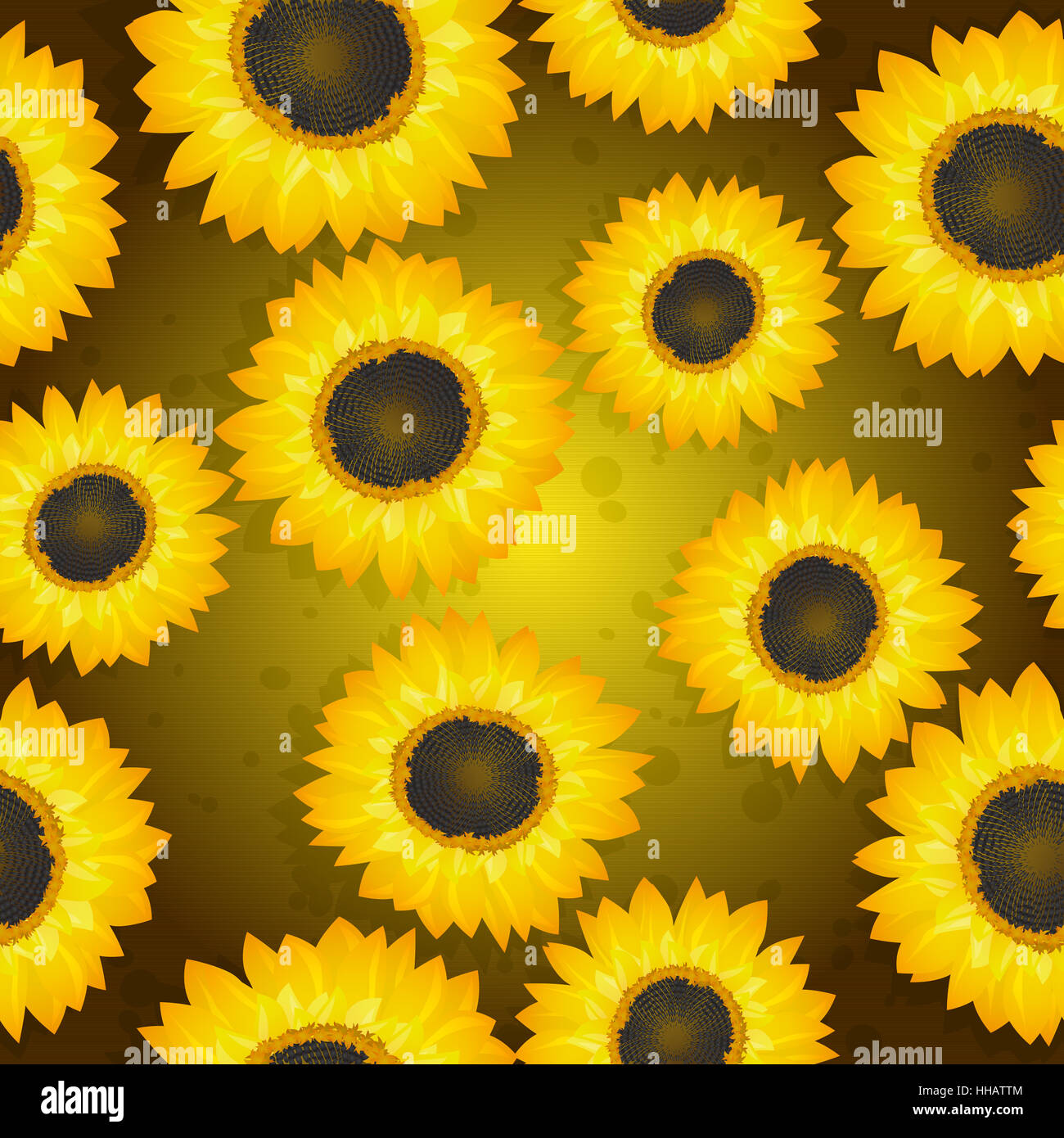 summer, summerly, vintage, flower, sunflower, plant, seamless ...