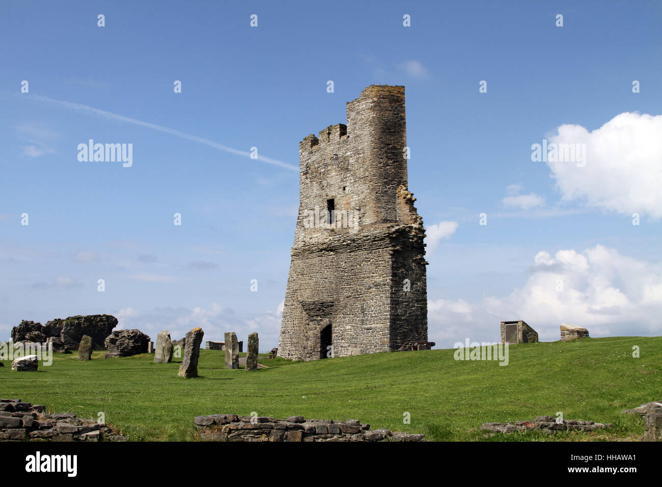keep, castle, chateau, tower, stone, keep, castle, wales, old, ancient ...