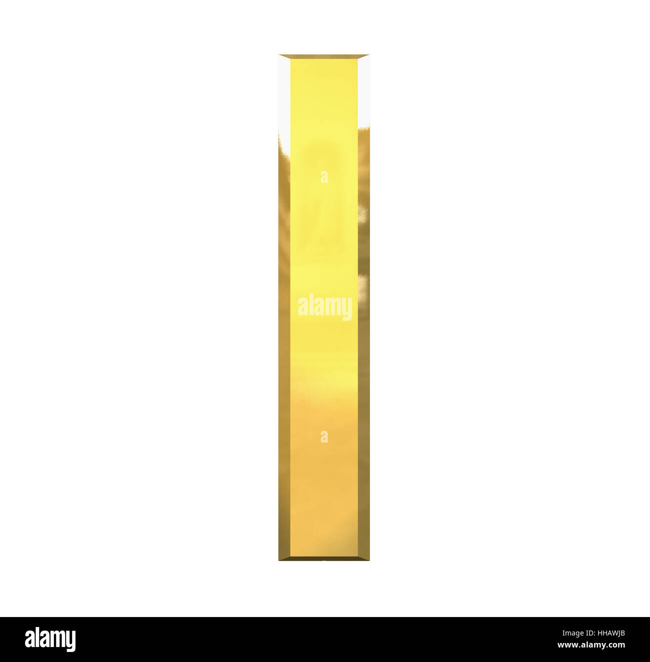 gold 3d letter I - 3d made Stock Photo - Alamy