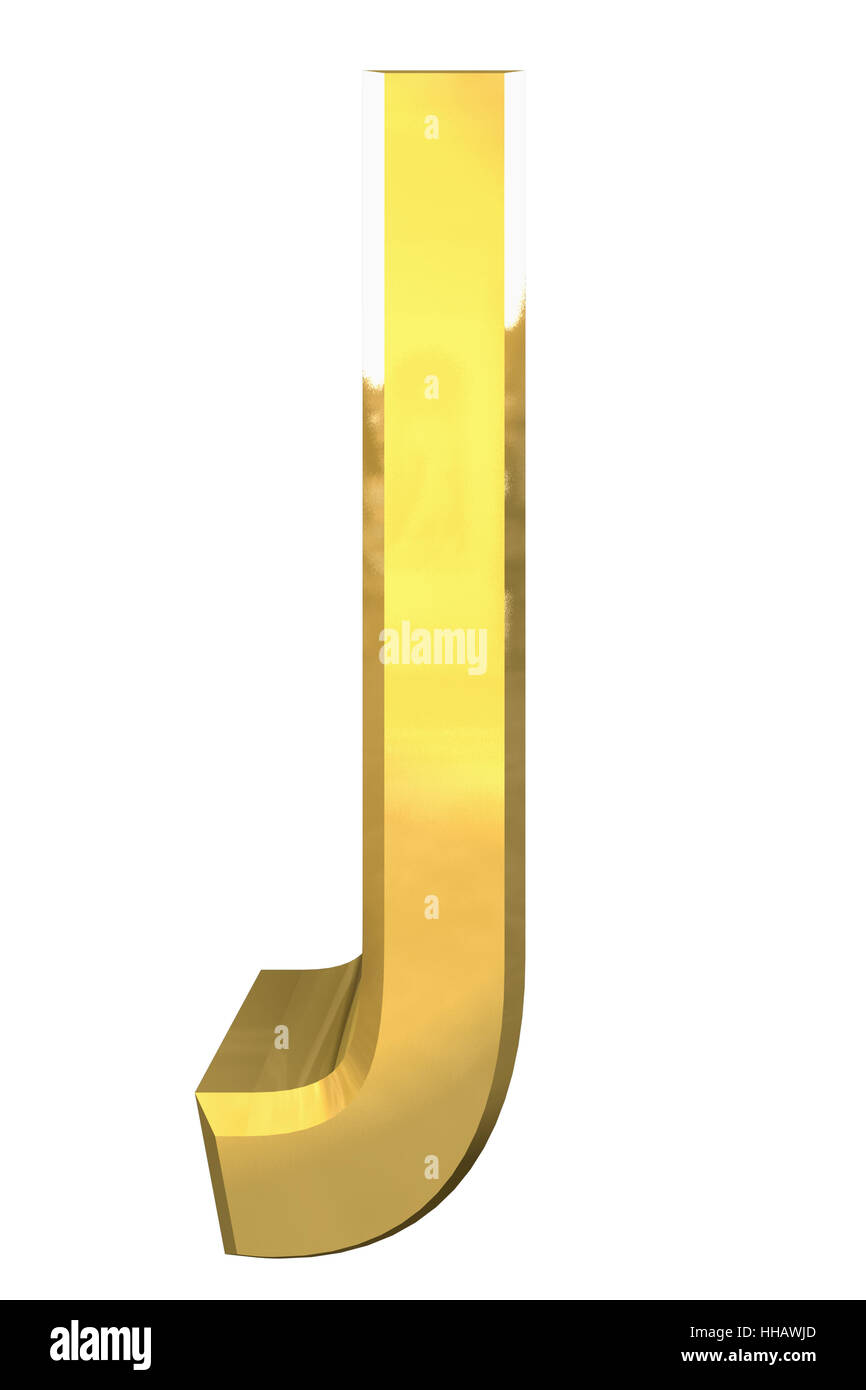 gold 3d letter J - 3d made Stock Photo - Alamy