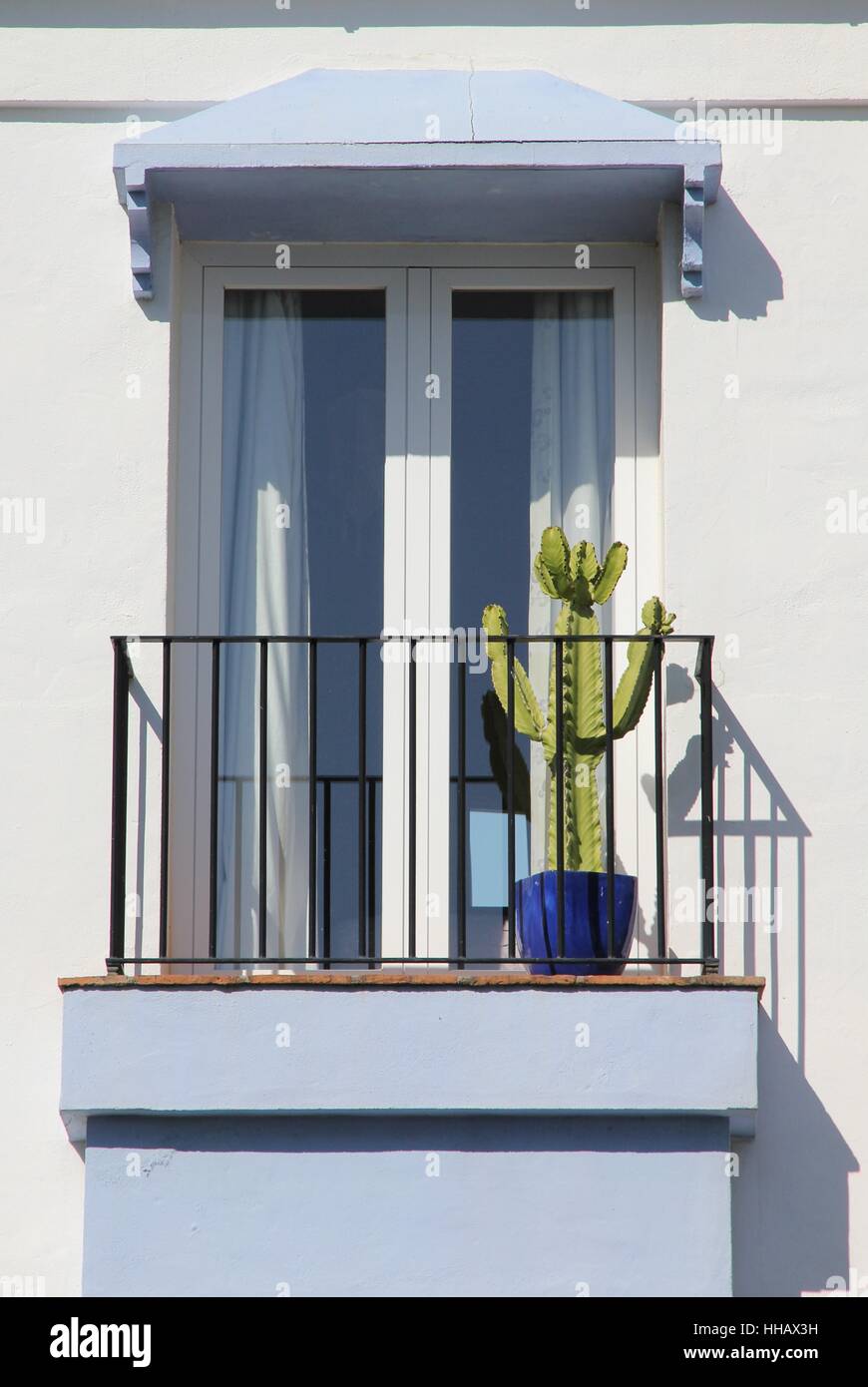 balcony with cactus Stock Photo - Alamy