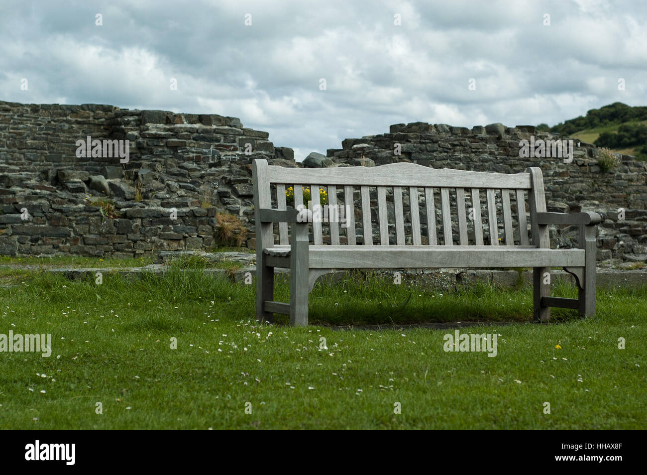 ruin, seat, stonewall, tranquillity, castle, bench, chateau, blue ...