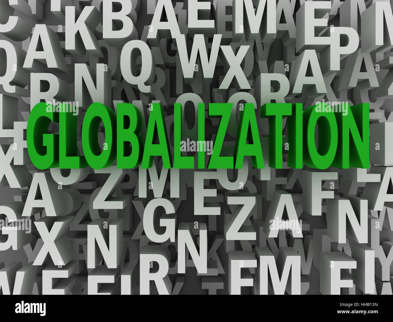 3d Globalization word cloud concept Stock Photo - Alamy