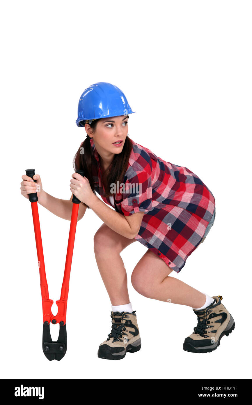 woman, tool, tools, build, female, industrial, person, over, look ...