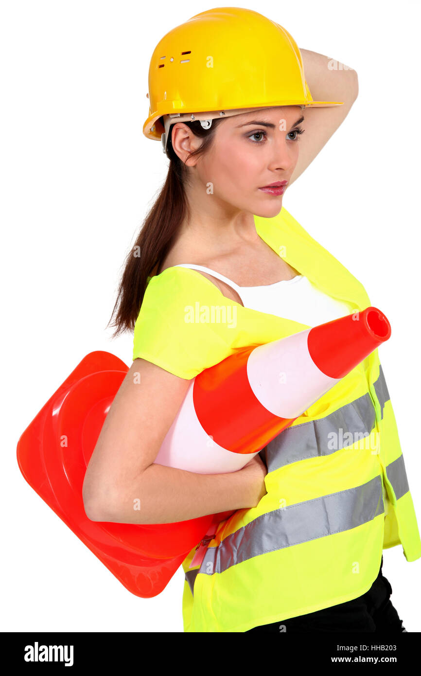 woman, blue, controller, job, isolated, female, traffic, transportation ...