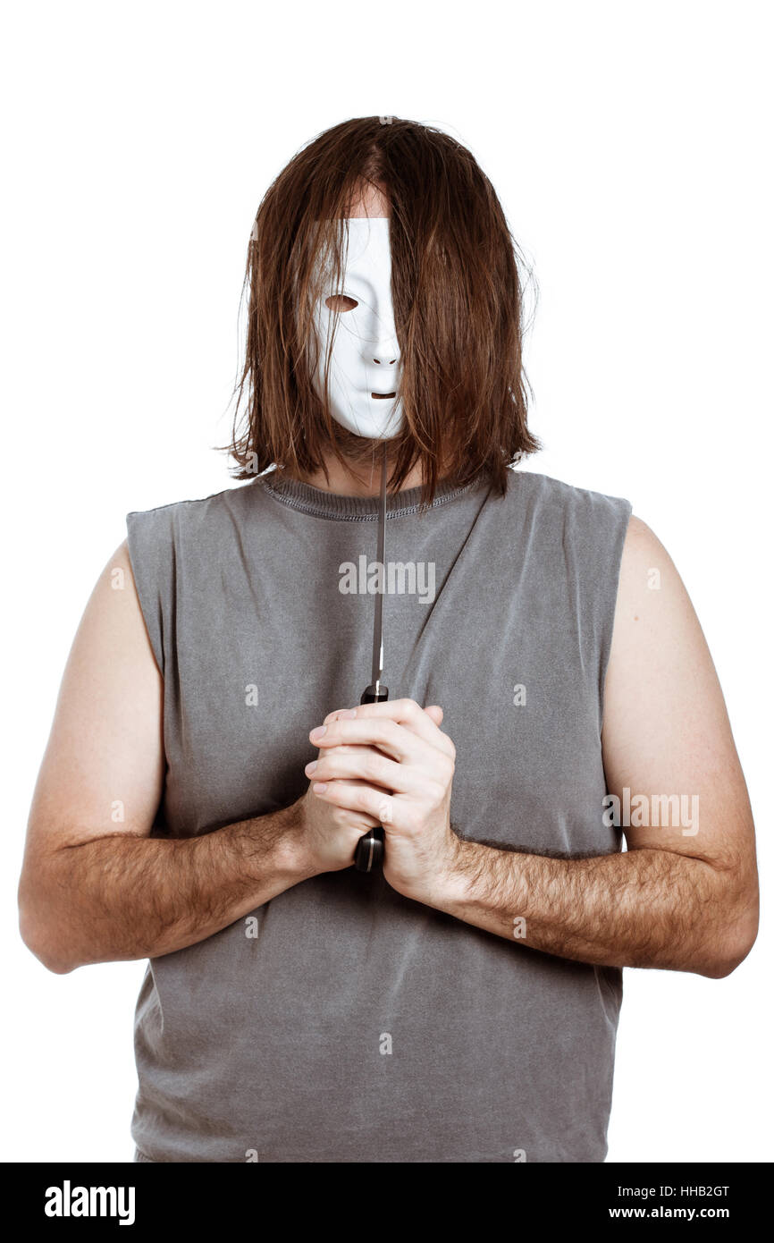 Man holding creepy mask hi-res stock photography and images - Alamy