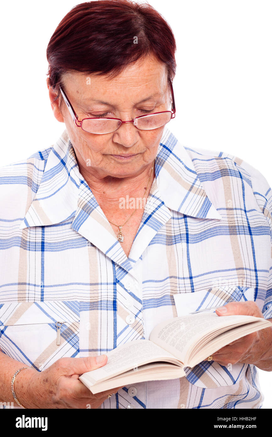 woman, reading, read, book, senior, senior citizen, elderly person ...