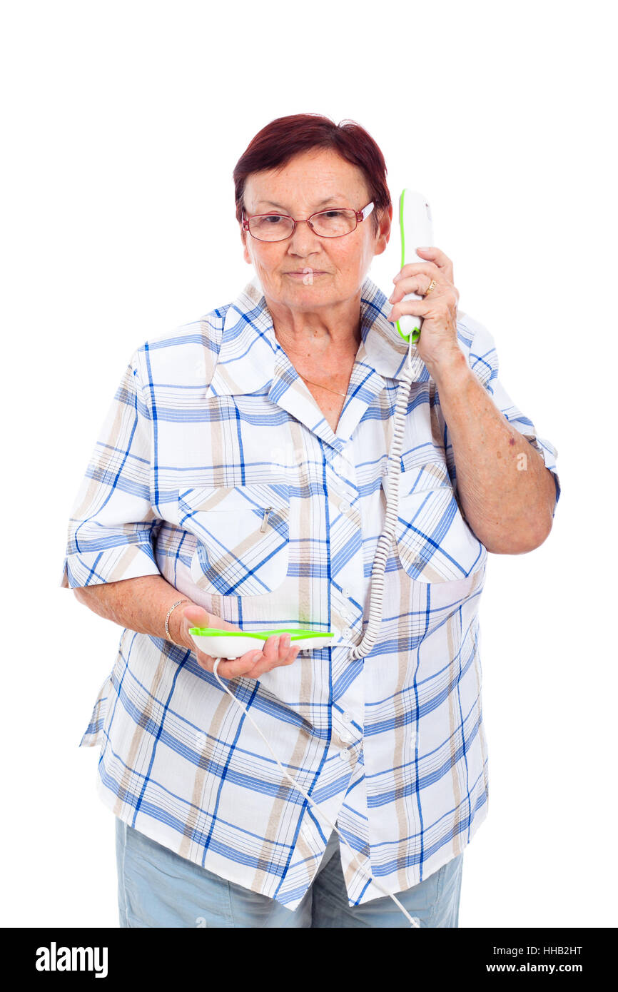 woman, telephone, phone, call, senior, senior citizen, elderly person ...