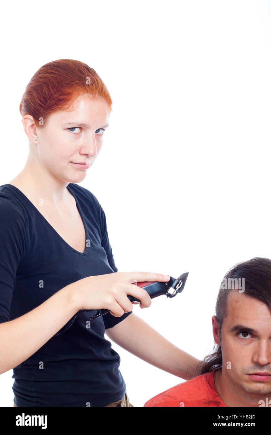 hairdresser, haircut, hair, woman, humans, human beings, people, folk ...