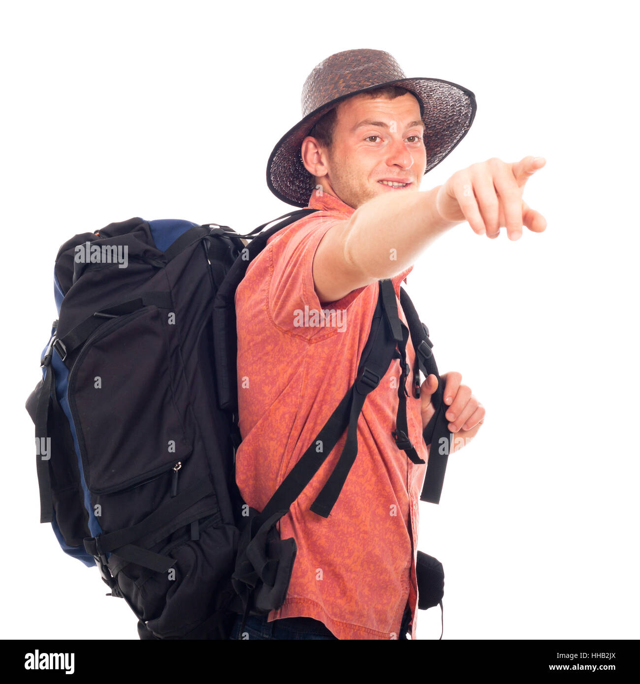 backpack, traveler, backpacker, pointing, traveling, man, humans, human ...