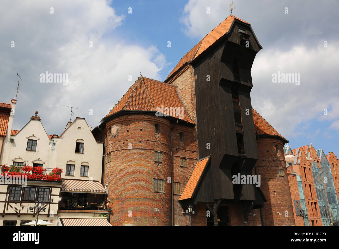poland, brick, wood, emblem, krantor, danzig, gdansk, brama, zuraw ...