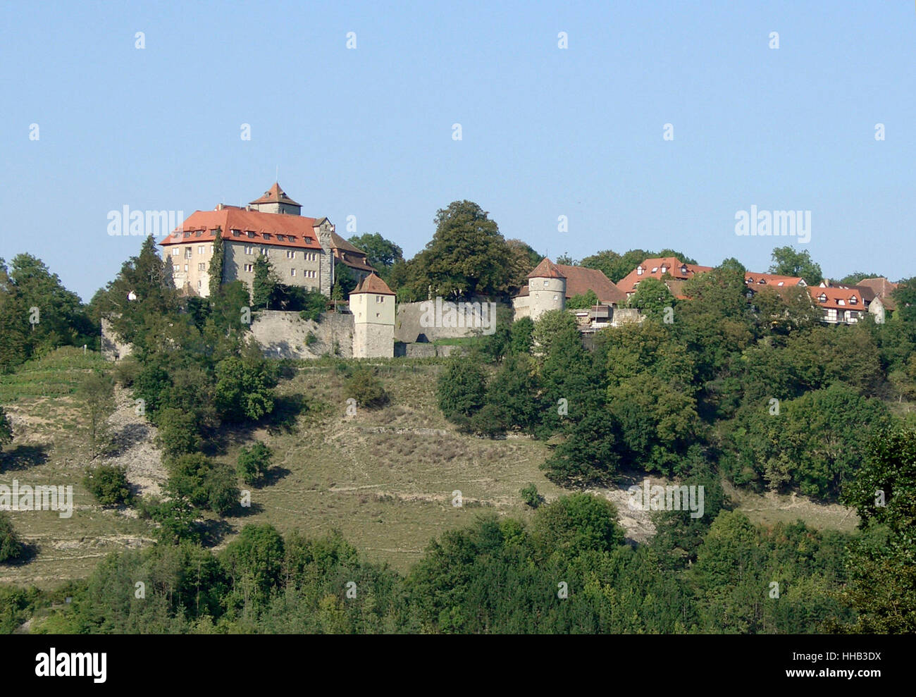 Idyllic small castle in Southern Germany at a bright summer day Stock ...
