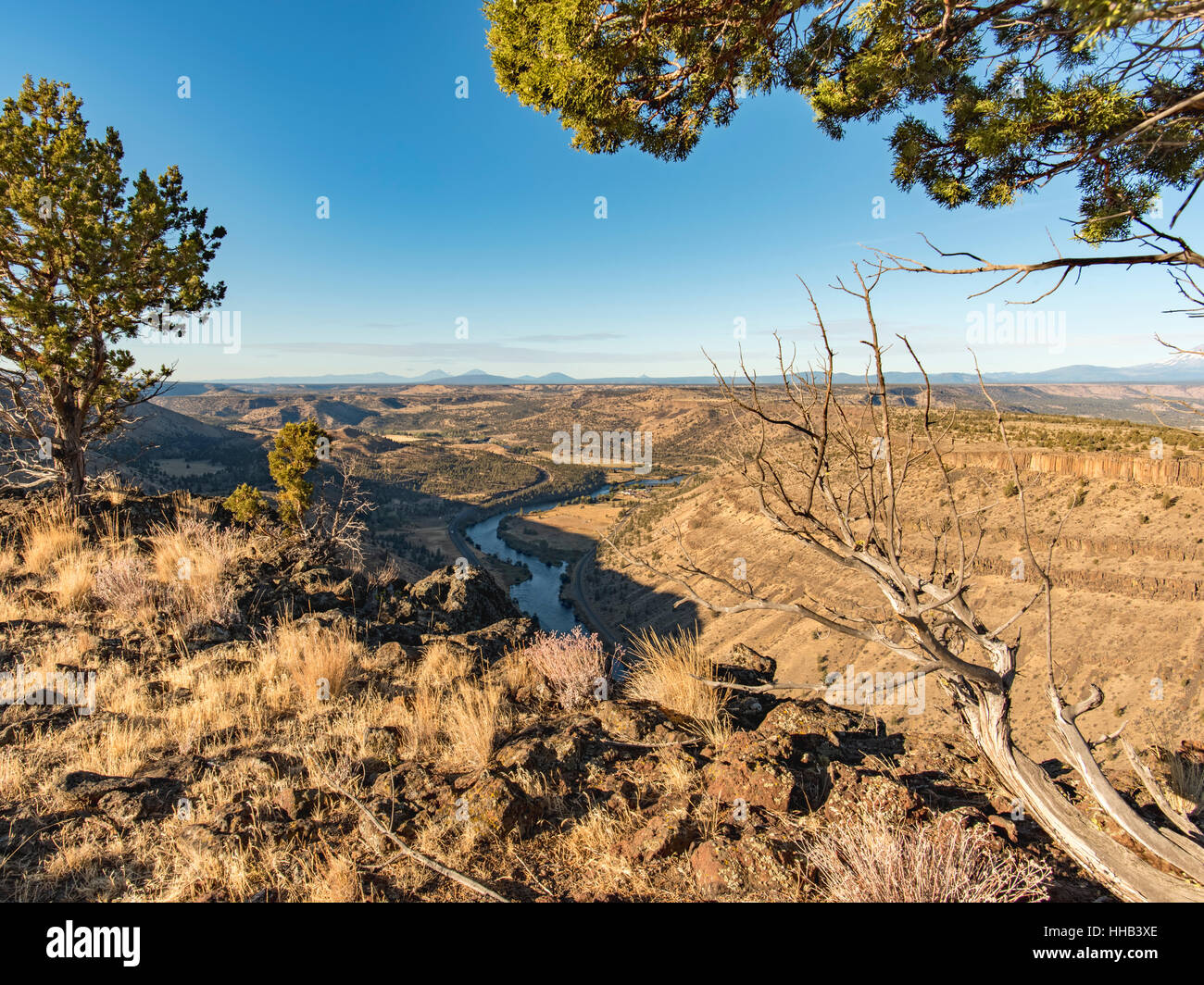 Central Oregon High Desert View of the Deschutes River Canyon with the ...