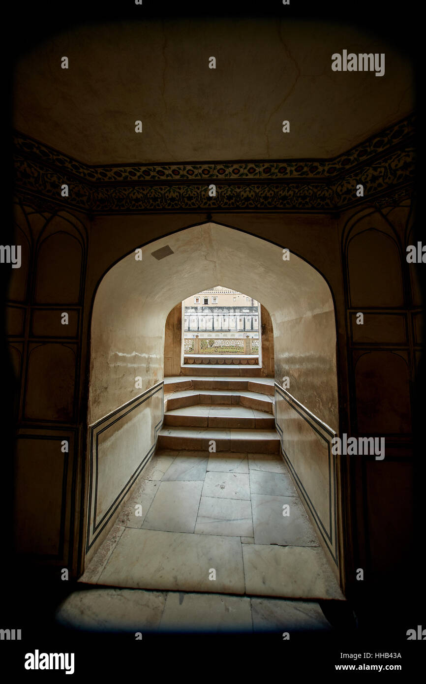 Columns in Amber Fort near Jaipur, Rajasthan, India, Amer Fort is known ...