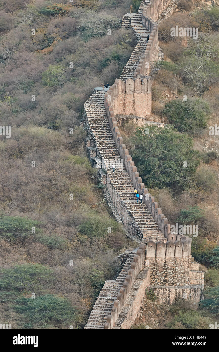 border wall Amber Fort Amer india, Amer Fort is known for its artistic ...