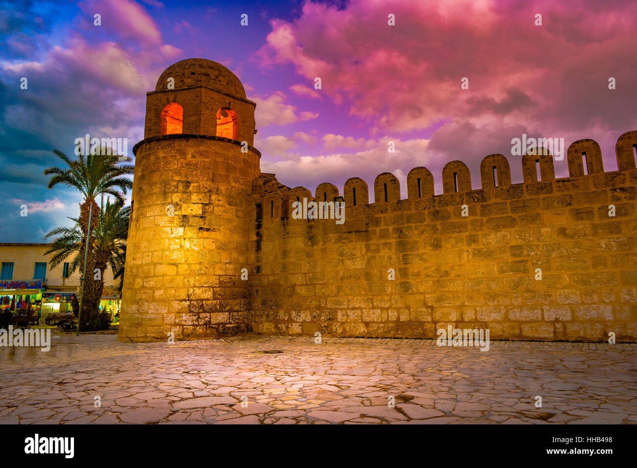 Night photo of Mosque in Sousse Stock Photo - Alamy