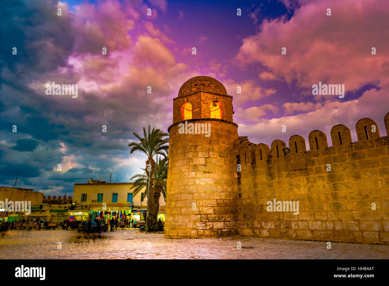 Night photo of Mosque in Sousse Stock Photo - Alamy