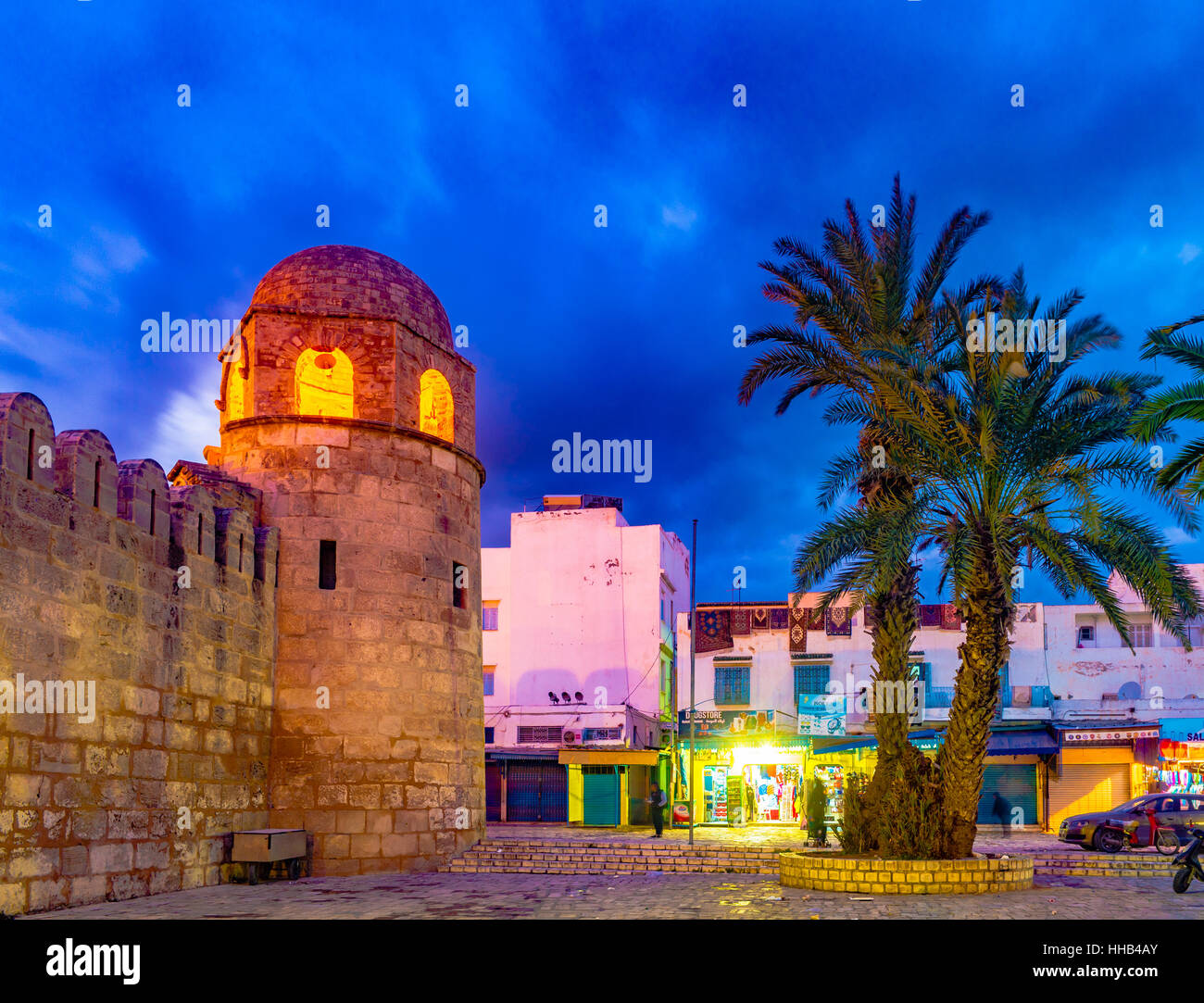 Night photo of Mosque in Sousse Stock Photo - Alamy