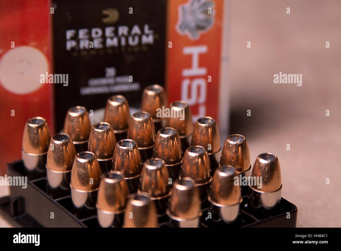 Federal Premium HST 9mm 124gr Ammunition Stock Photo - Alamy