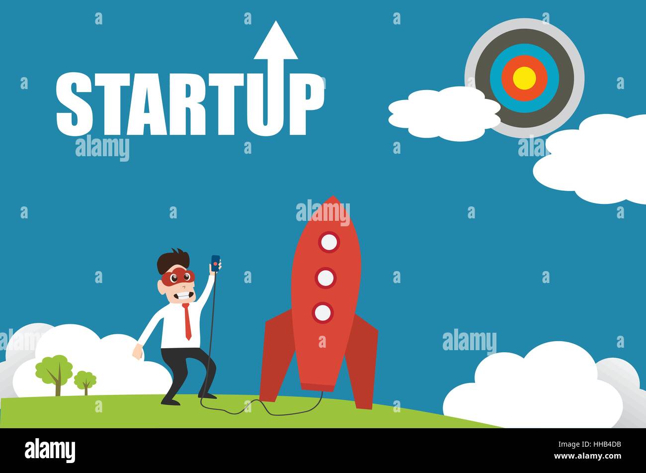 Illustration of entrepreneurship, start up business man concept ...