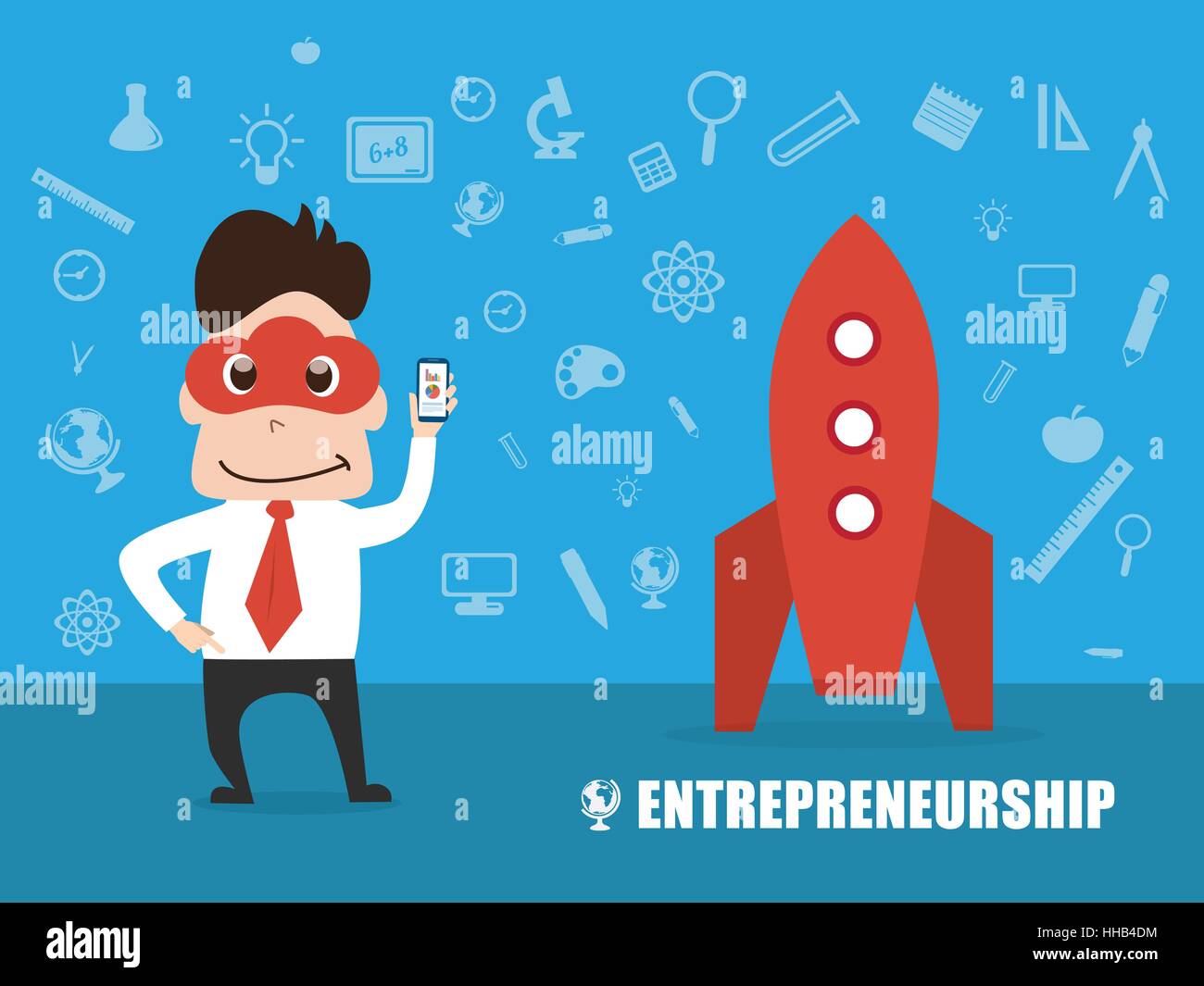 Illustration of entrepreneurship, start up business man concept ...