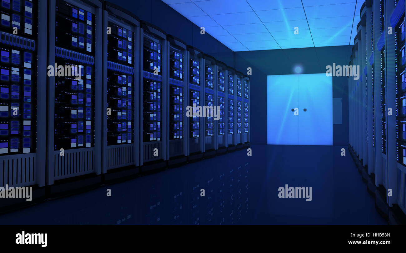 3d rendering of server room Stock Photo - Alamy