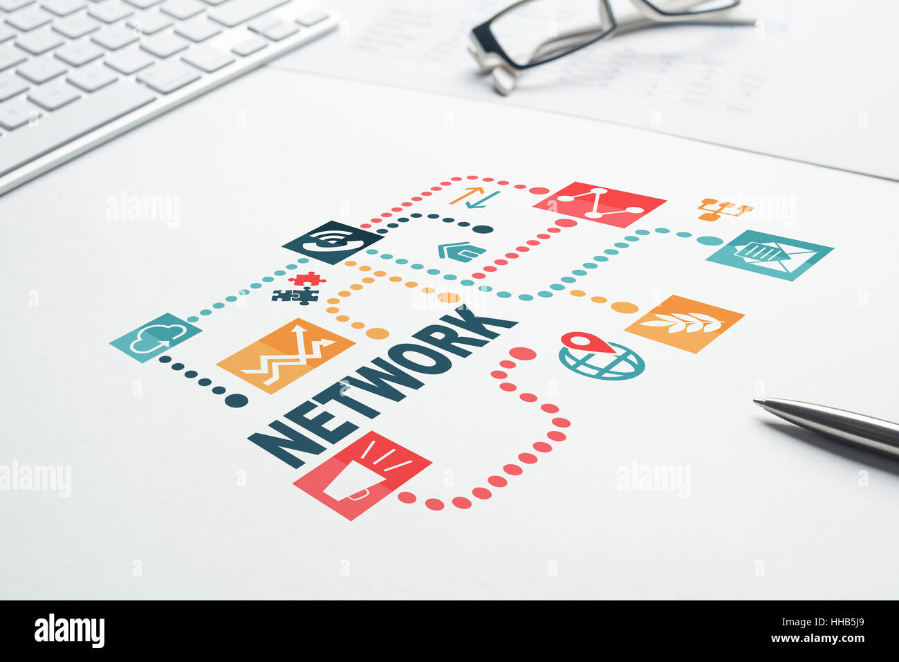 Network media background Stock Photo - Alamy