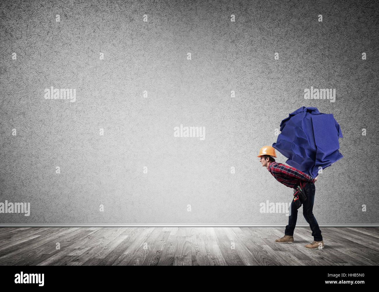 Engineer man carry load Stock Photo - Alamy