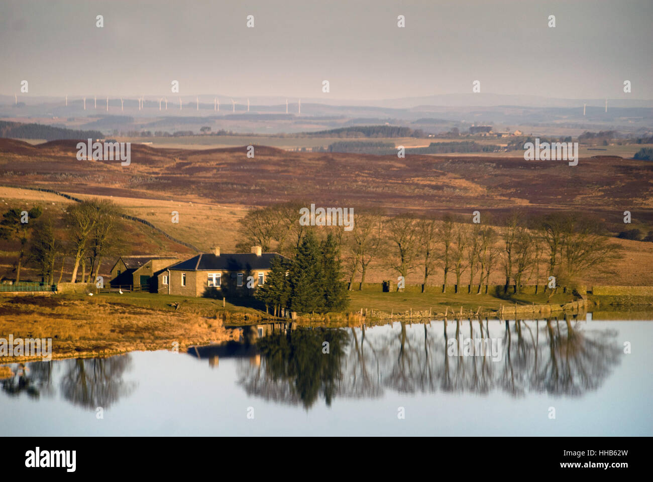 Smiddy Shaw house and reservoir, County Durham Stock Photo - Alamy
