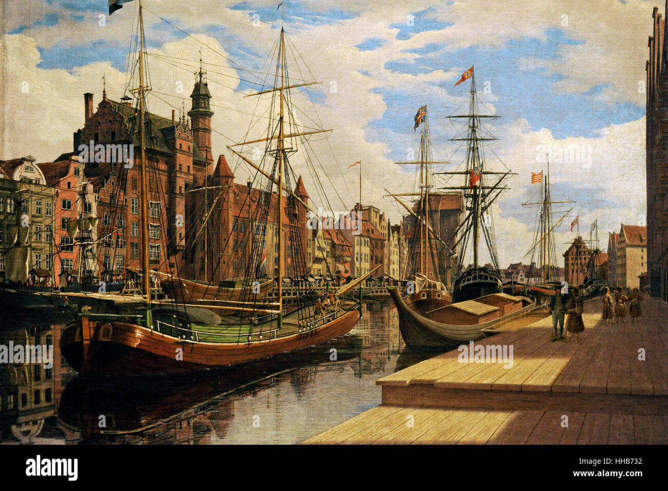 Johann Carl Schultz (1801-1873). German painter. The long riverside in ...