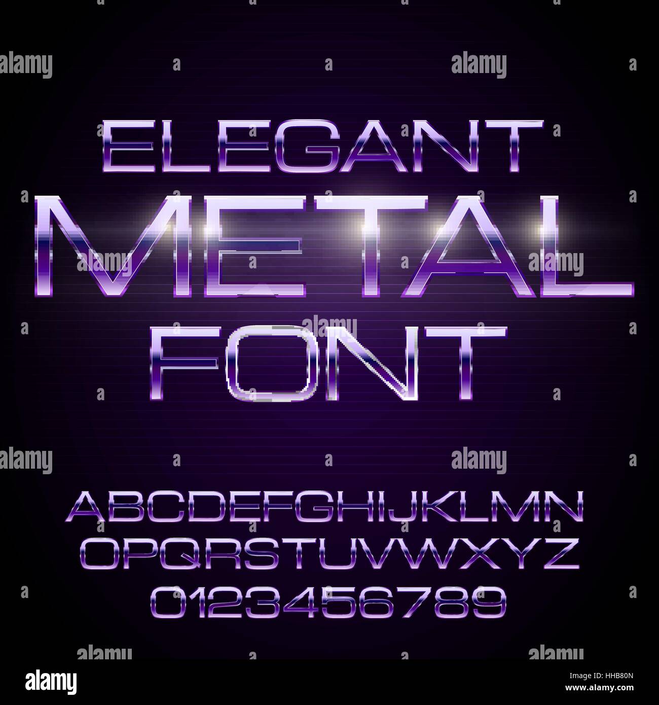 Metal Elegant Font Stock Vector Image & Art - Alamy
