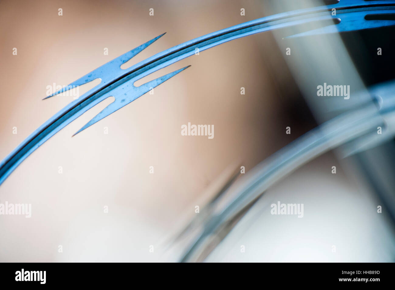 A detailed view of razorwire Stock Photo - Alamy