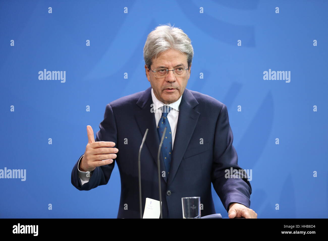 Berlin, Germany. 18th Jan, 2017. Italian Prime Minister Paolo Gentiloni ...