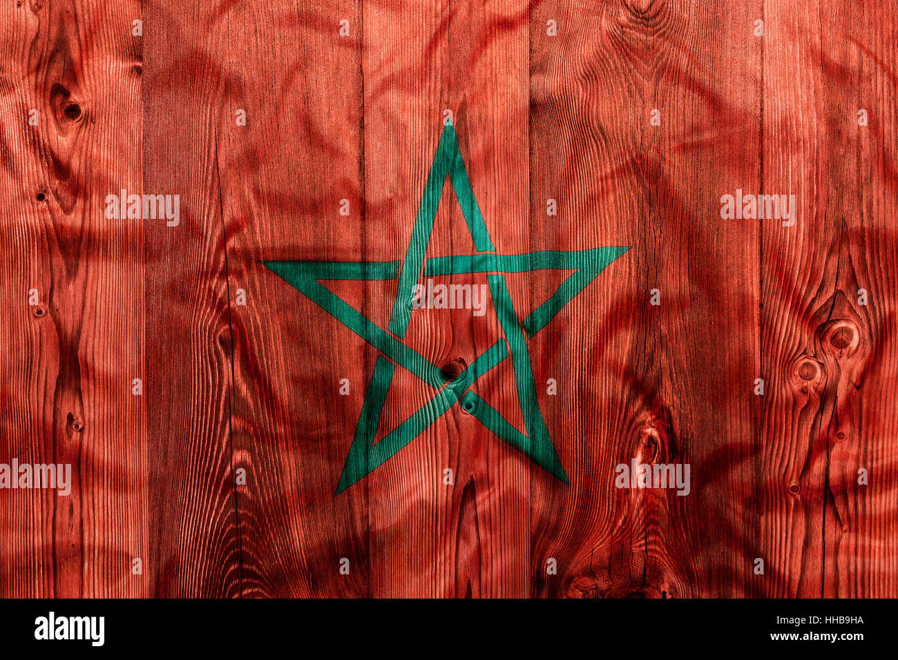 National flag of Morocco on wooden background Stock Photo - Alamy