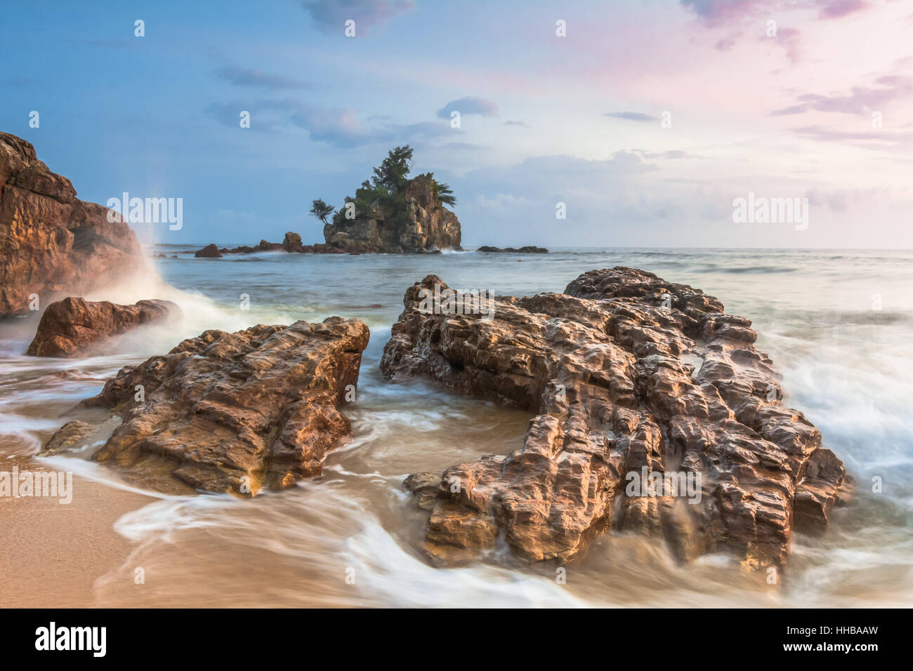 Kemasik Beach during Sunrise Stock Photo - Alamy