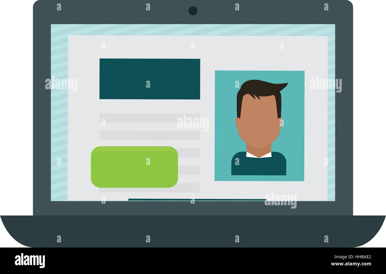 open laptop with person profile on screen icon image vector ...