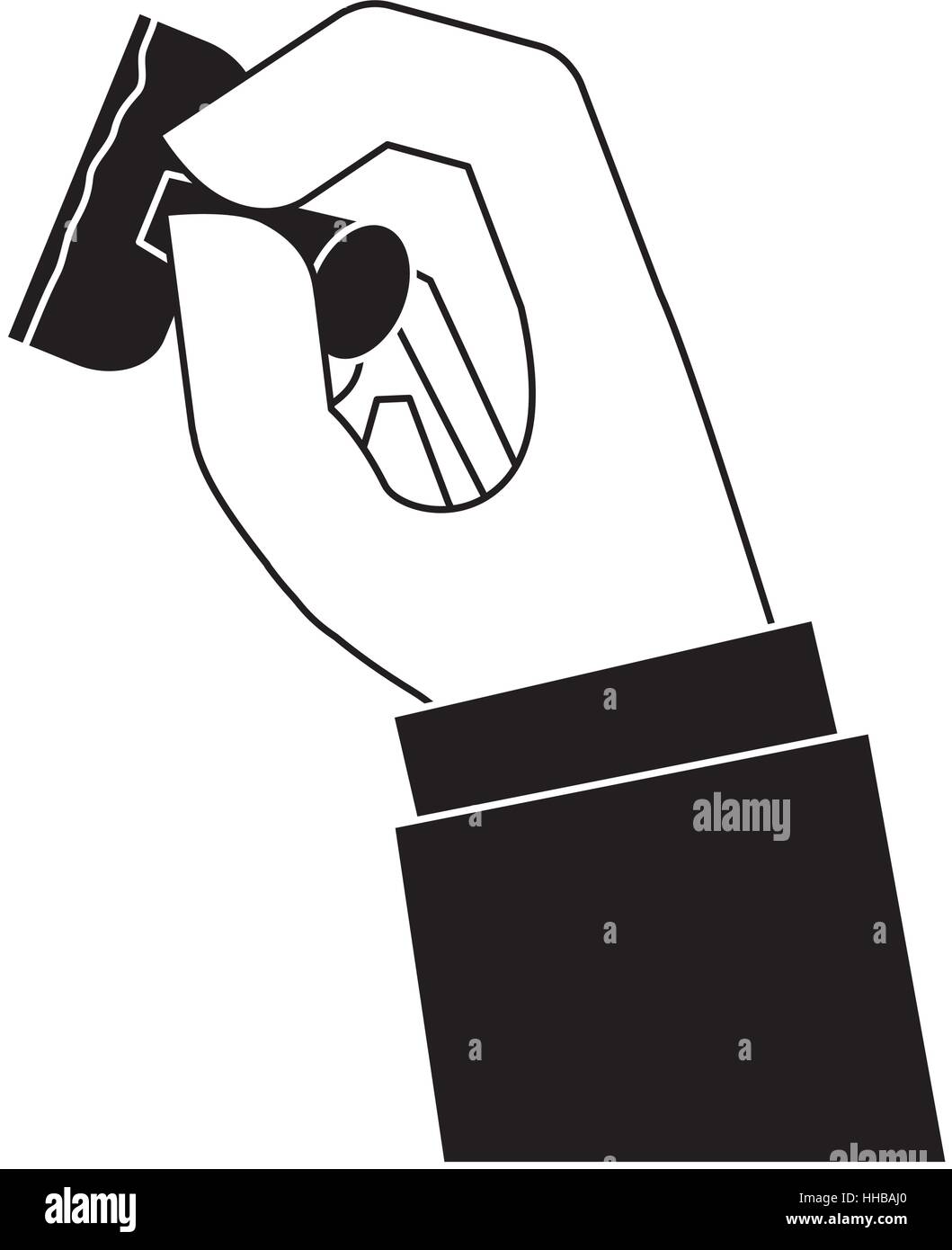 hand holding a stamp over white background. vector illustration Stock ...