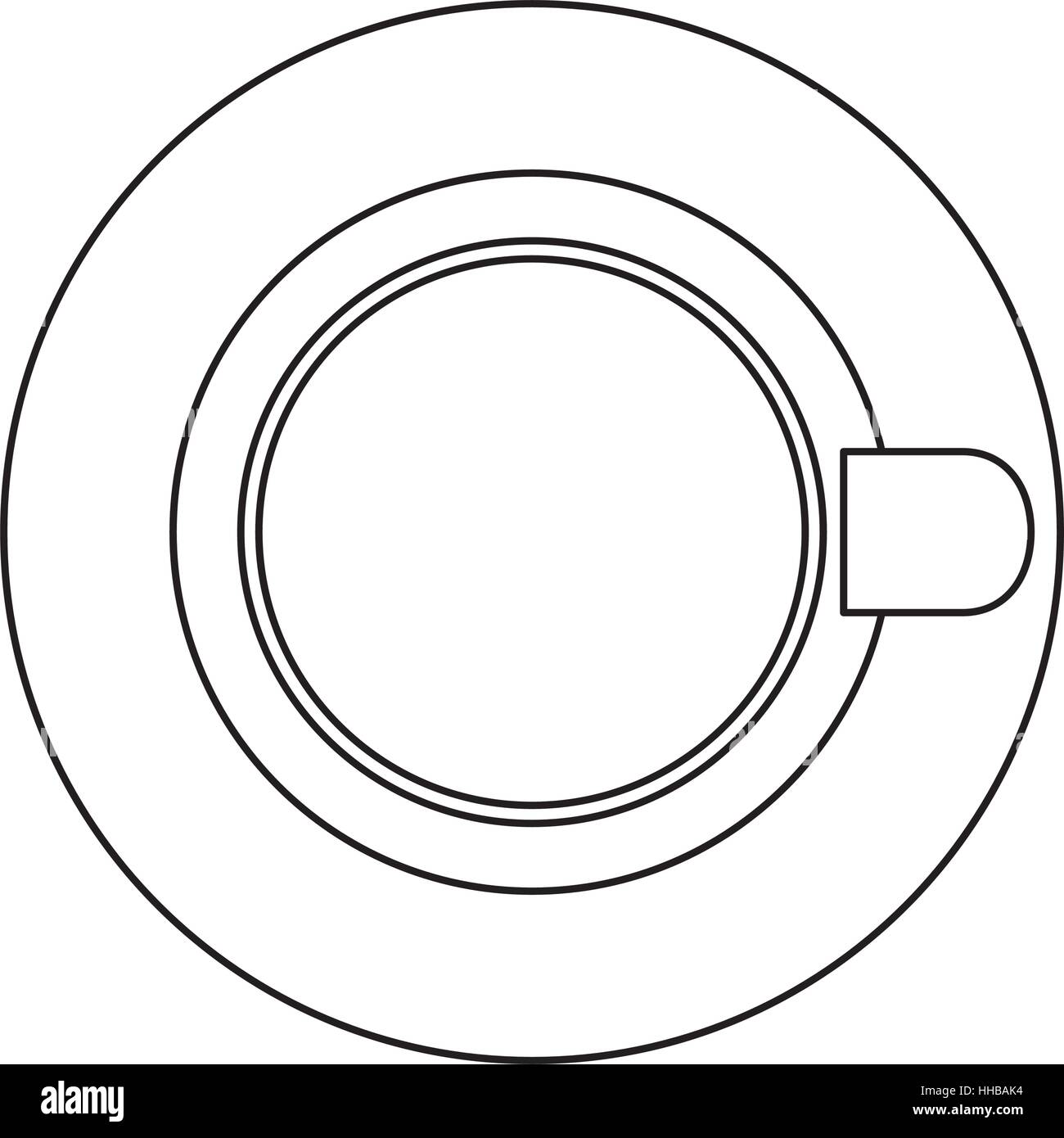 coffee mug icon over white background. top view. vector illustration ...