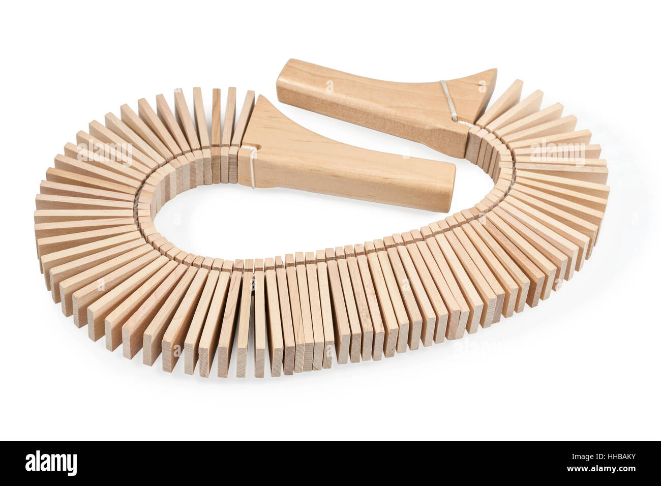 Wooden ethnic instruments - musical ratchet isolated on a white ...