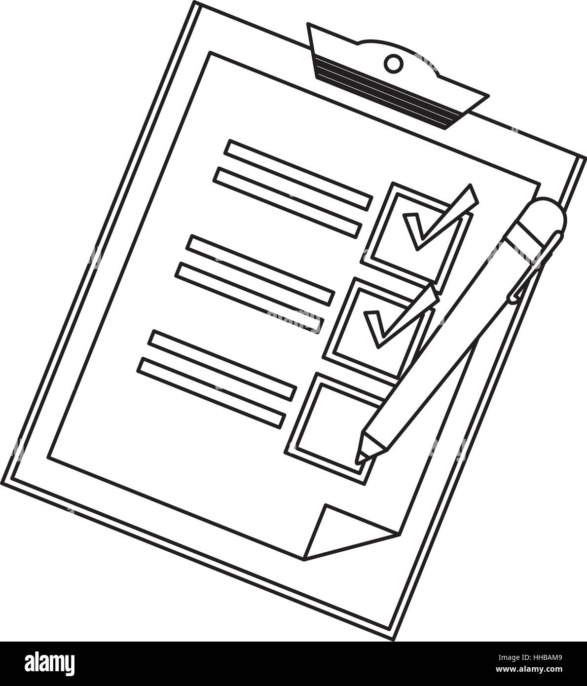 checklist with pen icon over white background. vector illustration ...