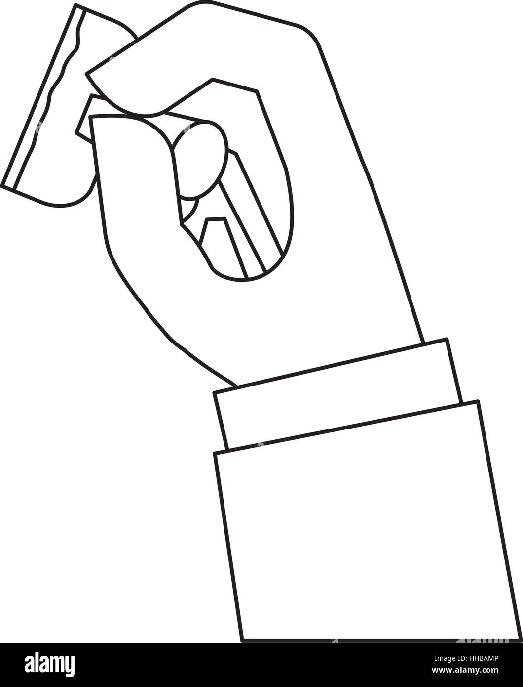 hand holding a stamp over white background. vector illustration Stock ...