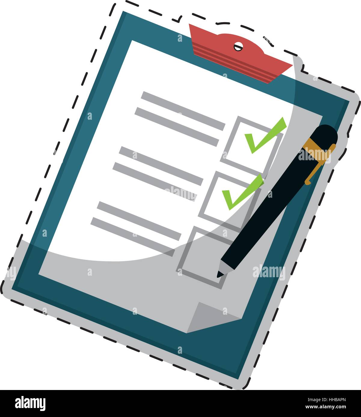 checklist with pen icon over white background. vector illustration ...