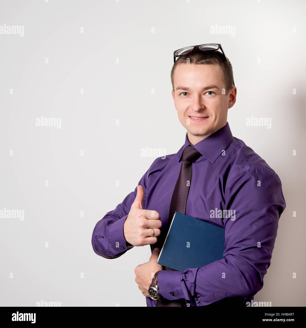 successful businessman happy with the result Stock Photo - Alamy